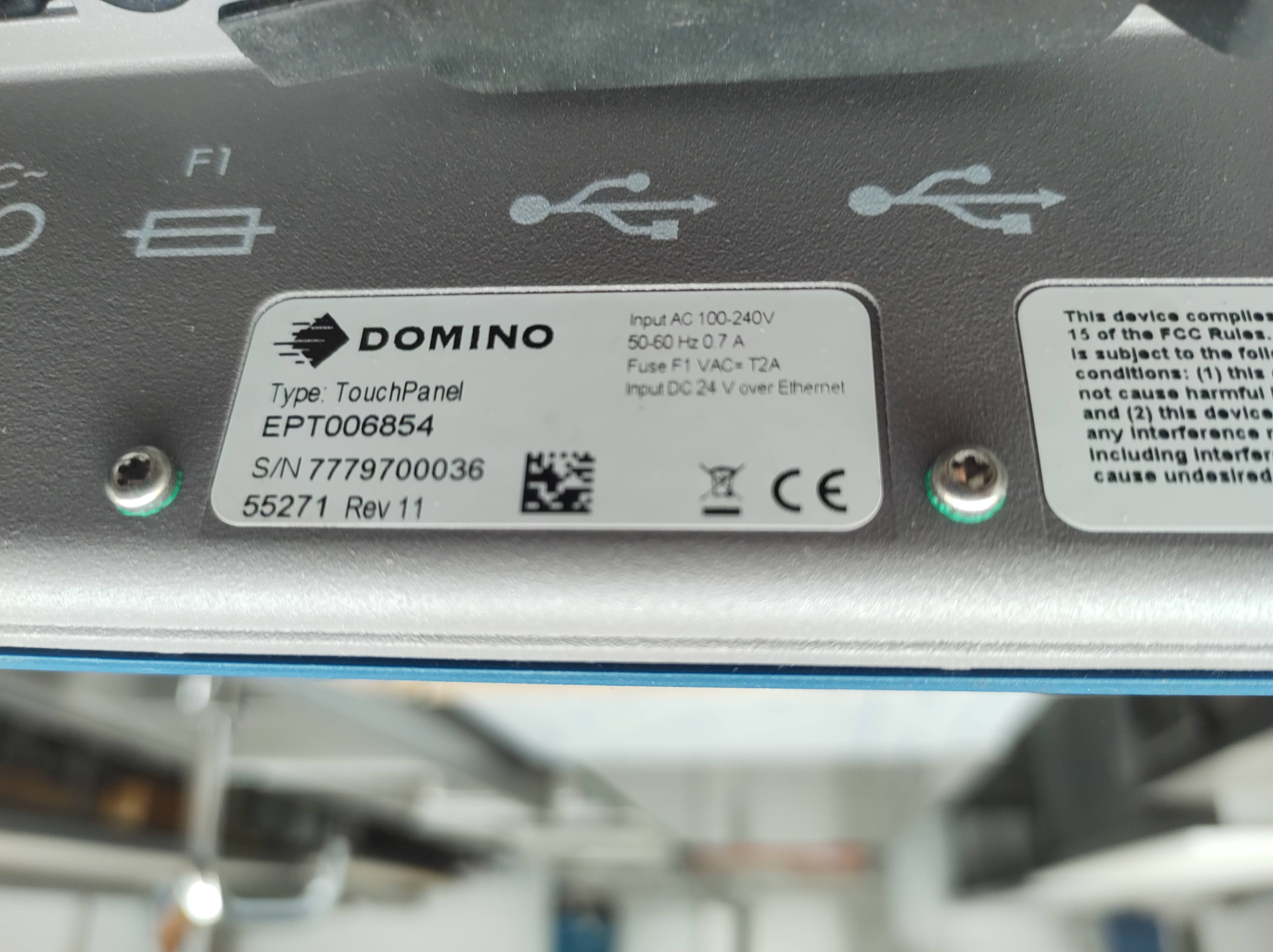 Domino Touch panel EPT006854 for sale used second hand 2nd hand | Bart Rotsaert Machinery